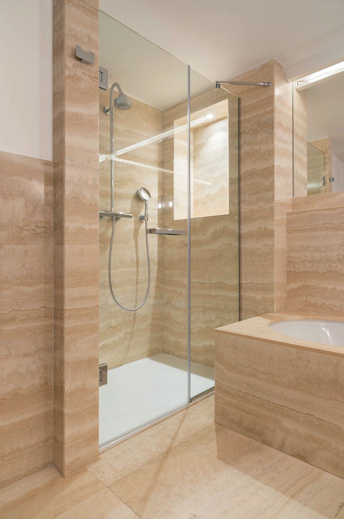 Travertino Ondulato Malta Travertine Tile Slab Natural Stone Bathroom ...